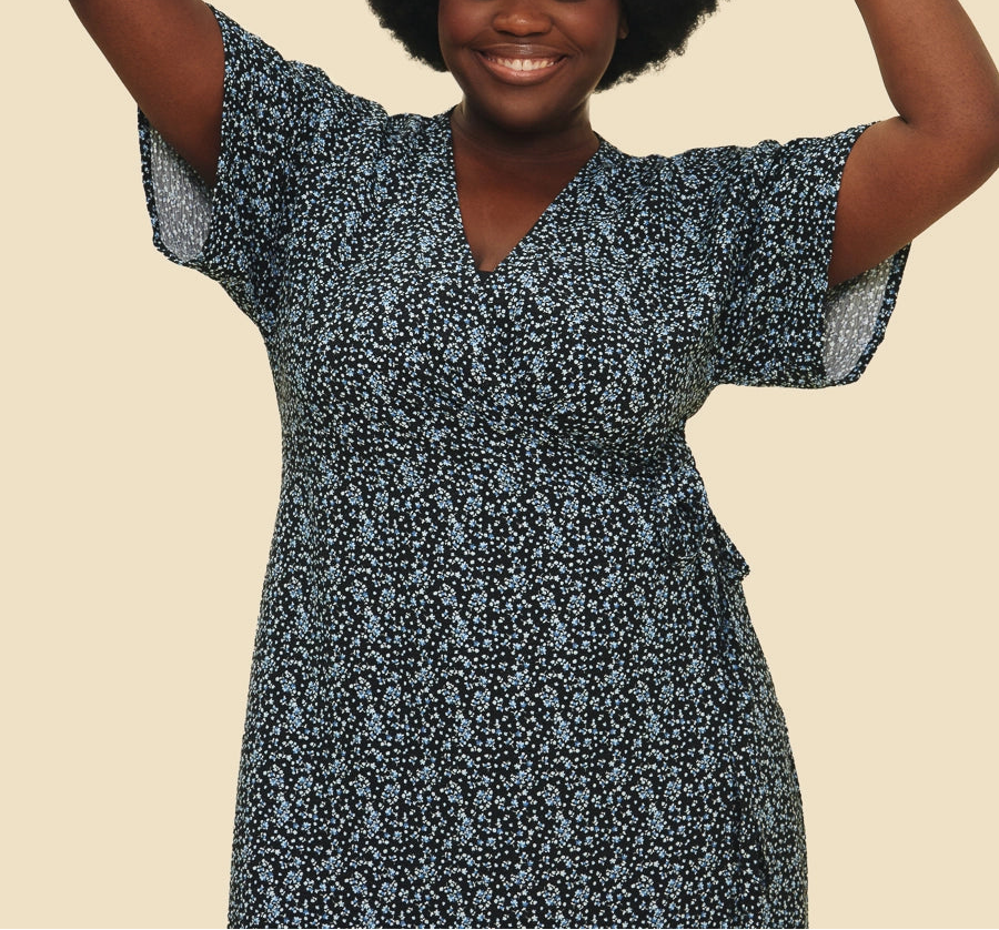 Robe portefeuille fleurs des prairies Devon